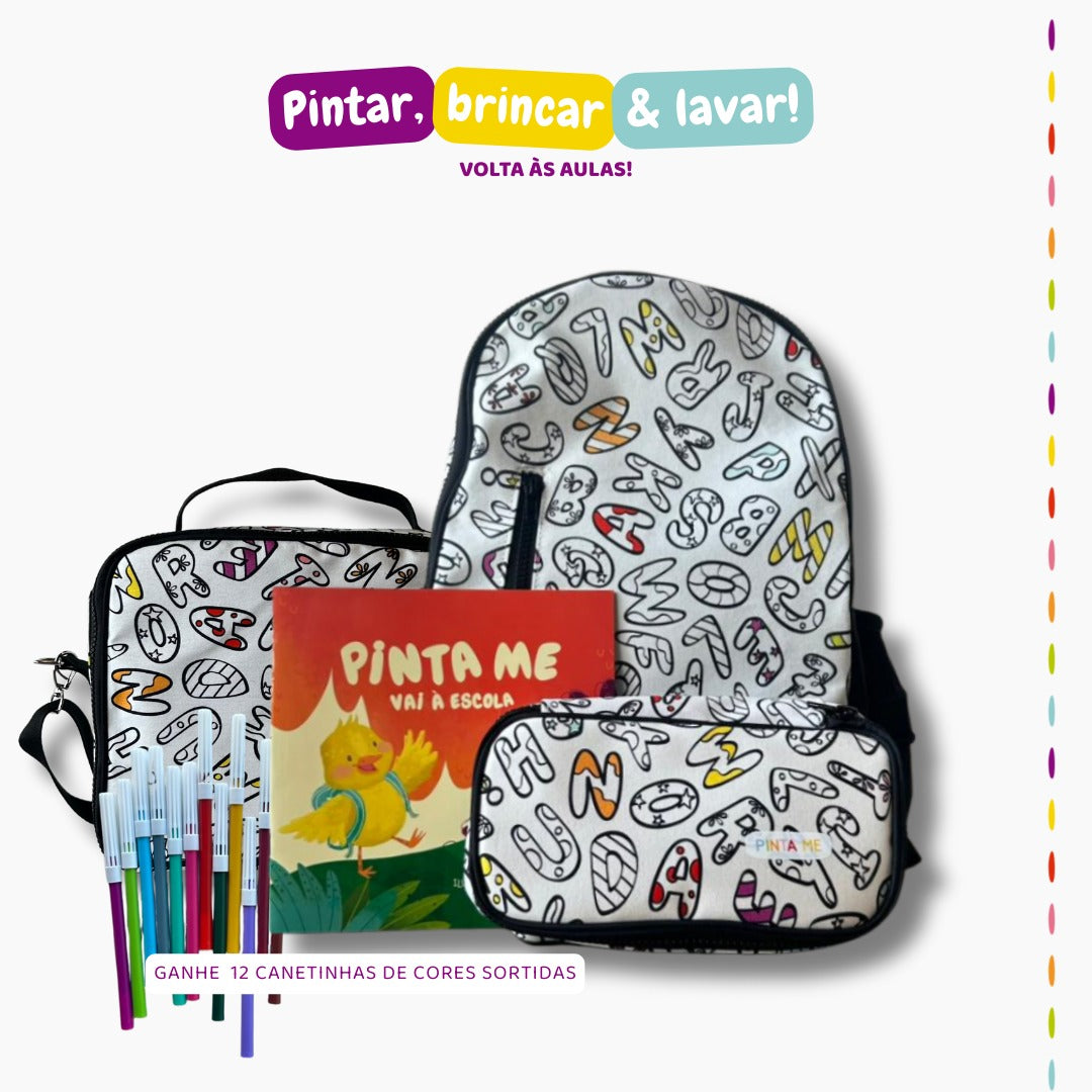 Kit Conjunto Escolar Alfabeto da Pinta – Pinta Me | Roupinhas Para Pintar